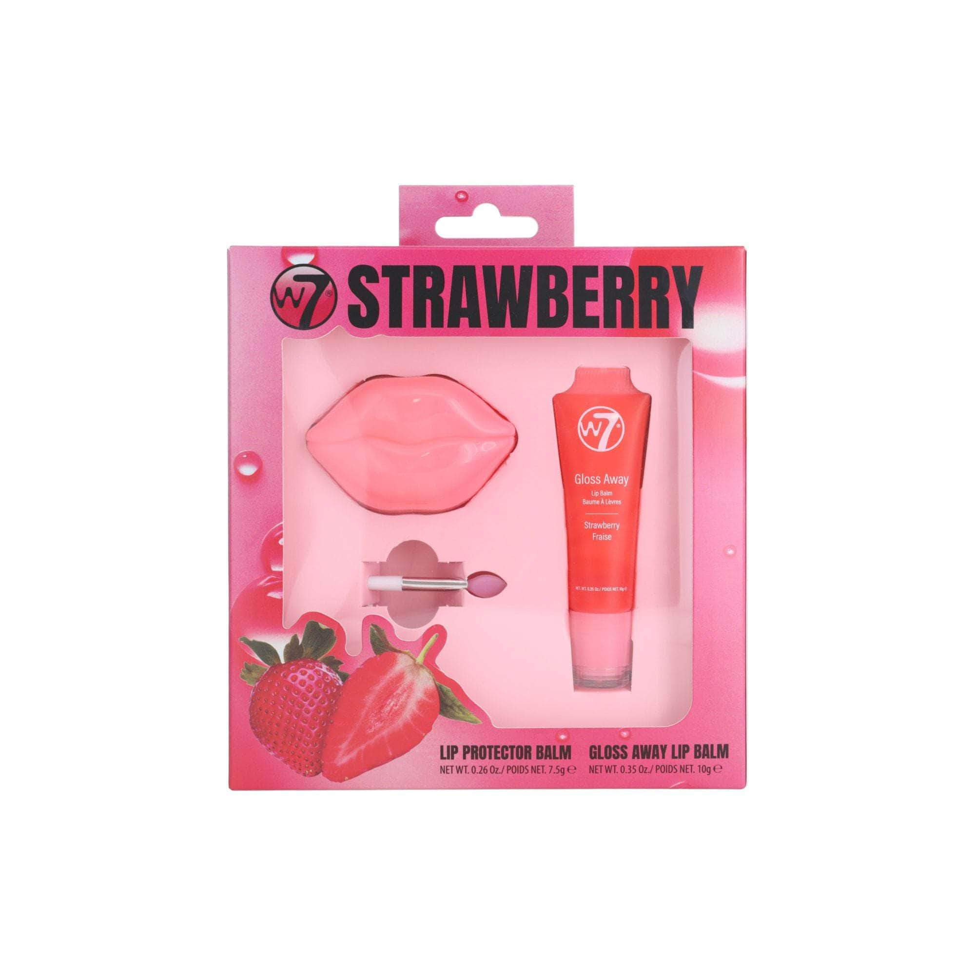 W7 Lip Care Gift Set Kit - Balm & Mask Applicator Set - Strawberry – W7 ...