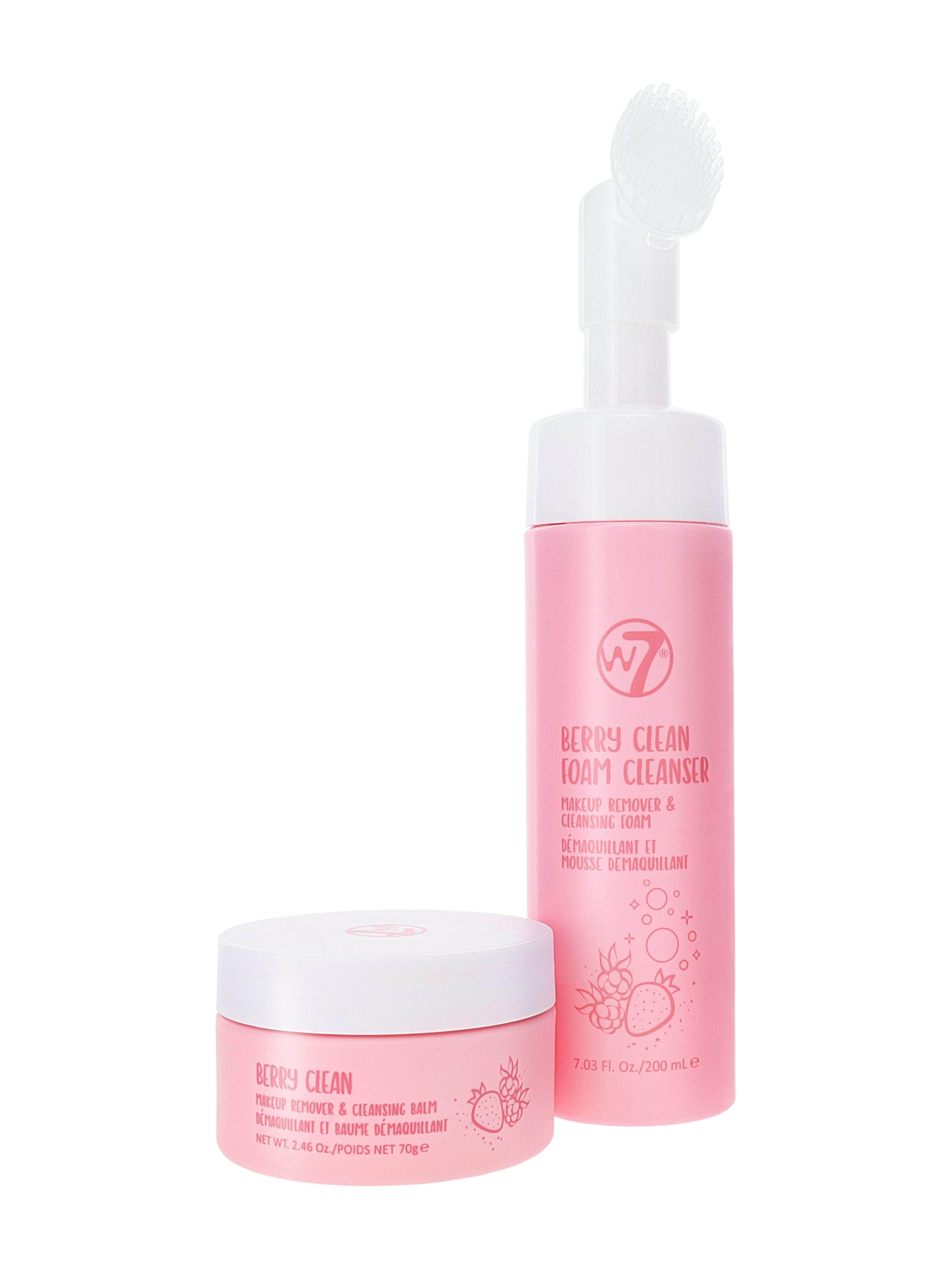 W7 Berry Clean Double Cleansing Duo - Foam Cleanser & Balm - W7 Makeup