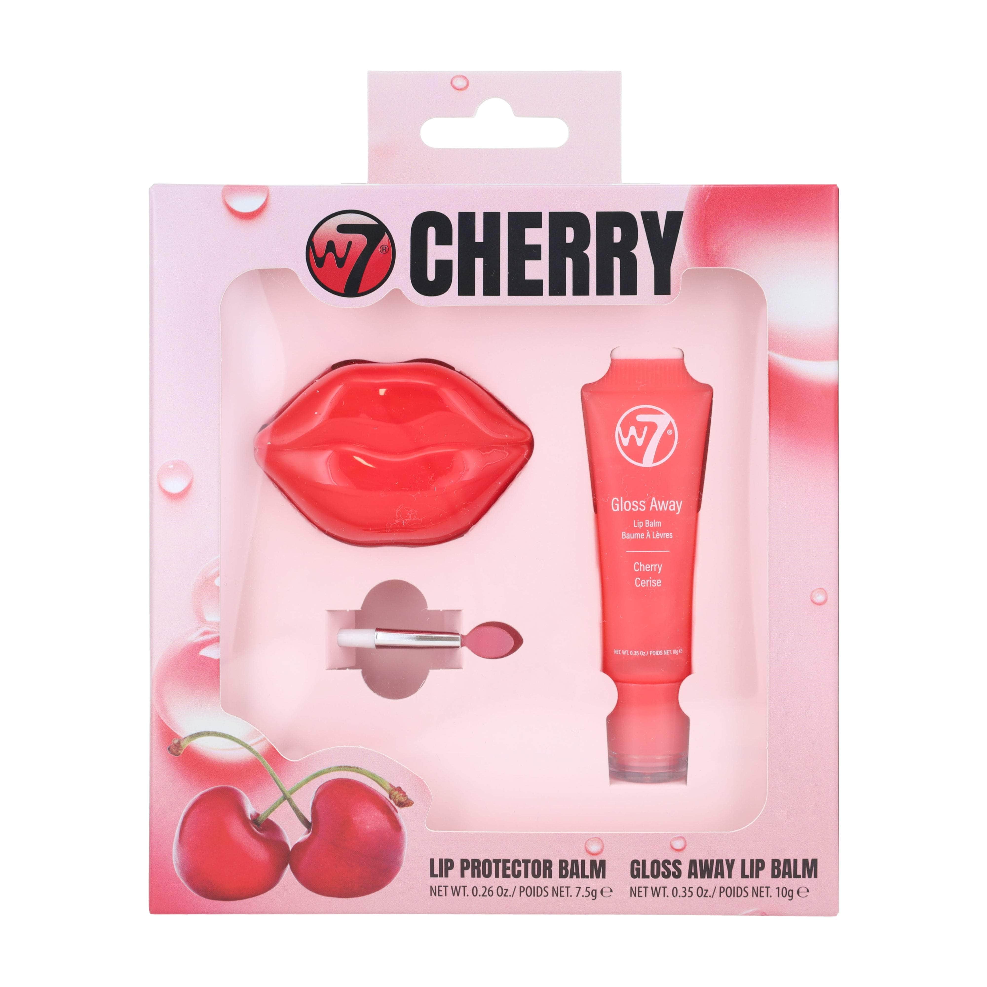 W7 Lip Care Gift Set Kit - Balm & Mask Applicator Set - Cherry - W7 Makeup