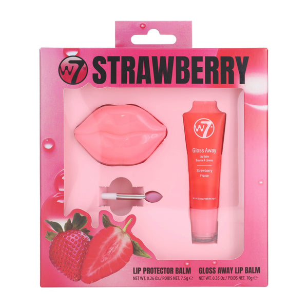 W7 Lip Care Gift Set Kit - Balm & Mask Applicator Set - Strawberry - W7 ...