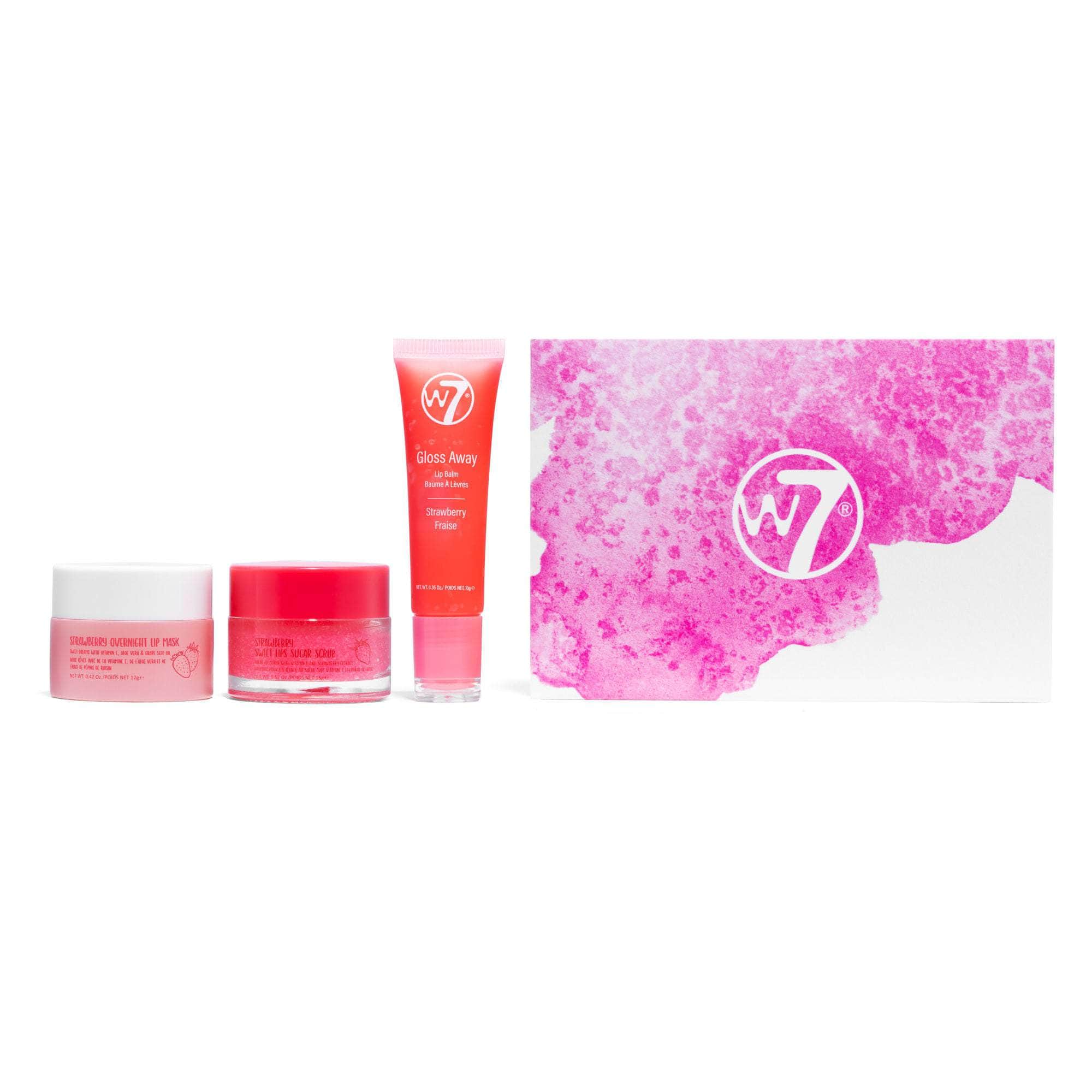 W7 Sweet Lip Balm, Scrub & Mask Trio Gift Set - Strawberry - W7 Makeup